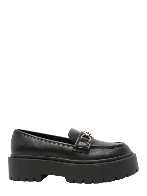 TWINSET 45mm Logo-buckle Leather Loafers - Black