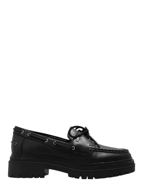 Michael Kors Lace-up Leather Loafers - Black