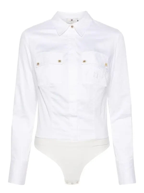 Elisabetta Franchi Embroidered Logo Body - White
