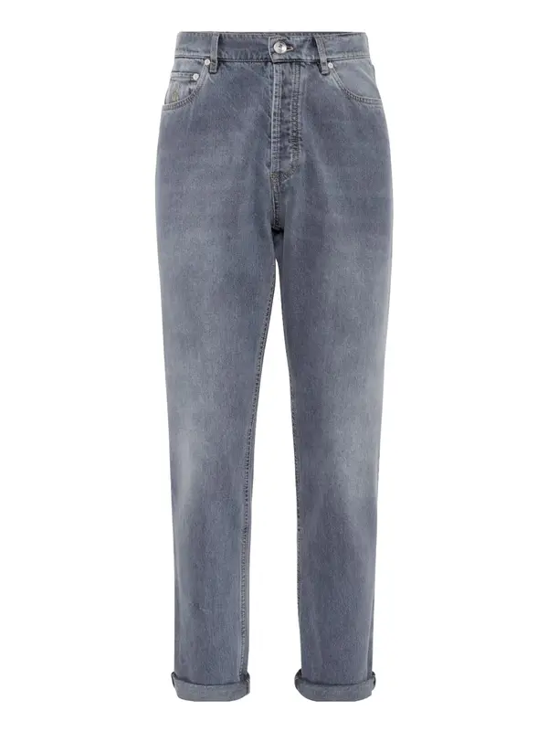 Brunello Cucinelli Turn-up Hem Jeans - Grey