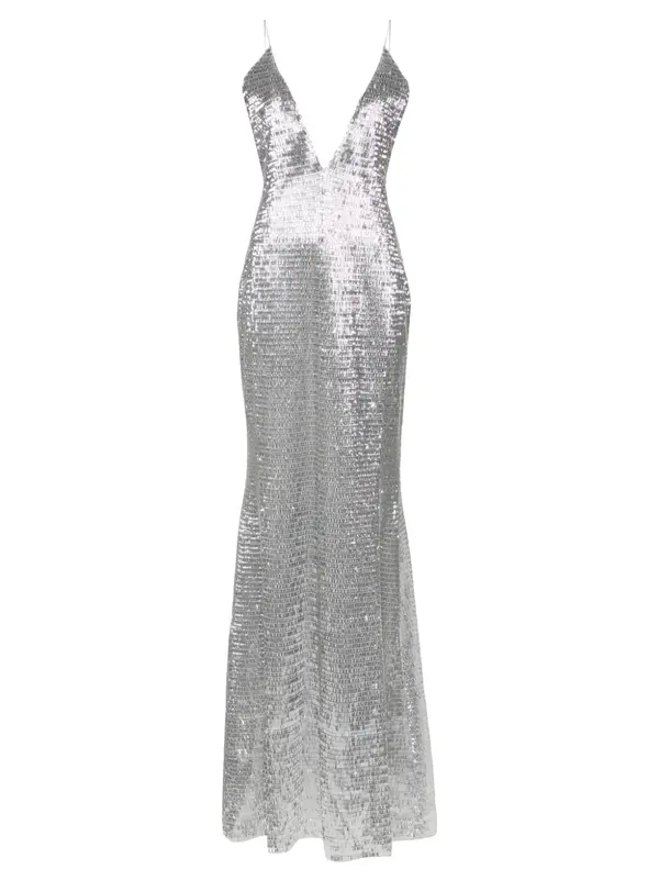 THE NEW ARRIVALS ILKYAZ OZEL Claudie Maxi Dress - Silver