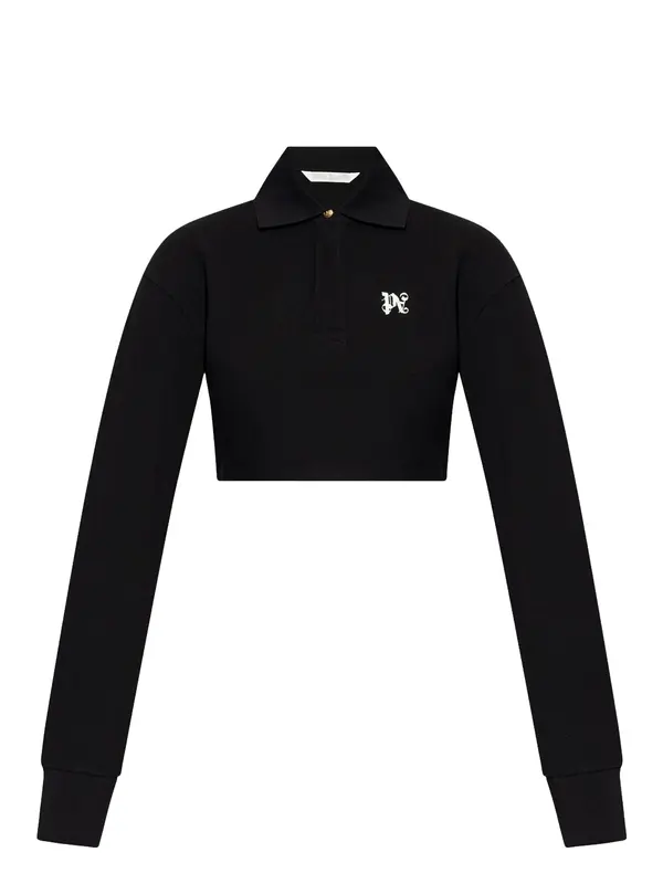 Palm Angels Monogram Polo Top - Black