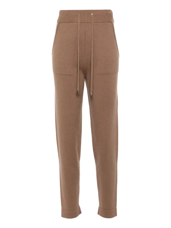 Max Mara Ribbed-knit Track Pants - Brown