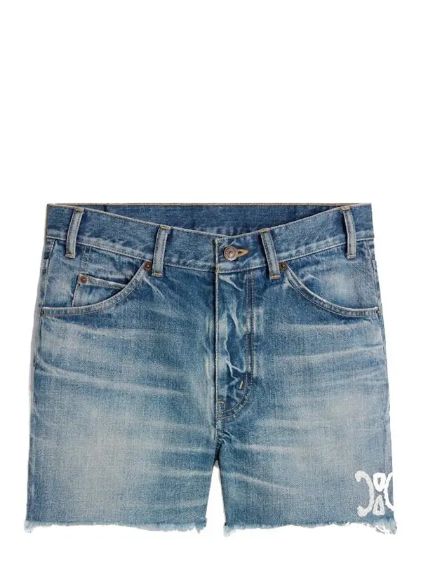 Celine Denim Skate Shorts - Electric Sky Blue