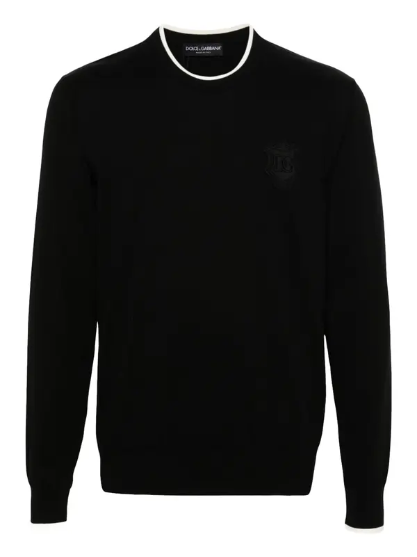 Dolce & Gabbana Logo-embroidered Sweater - Black