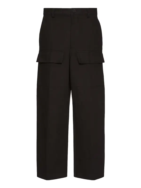 Valentino Garavani Canvas Cargo Trousers - Black