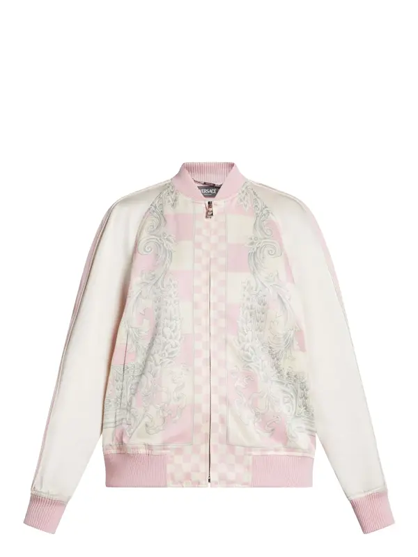 Versace Barocco-print Bomber Jacket - Pink