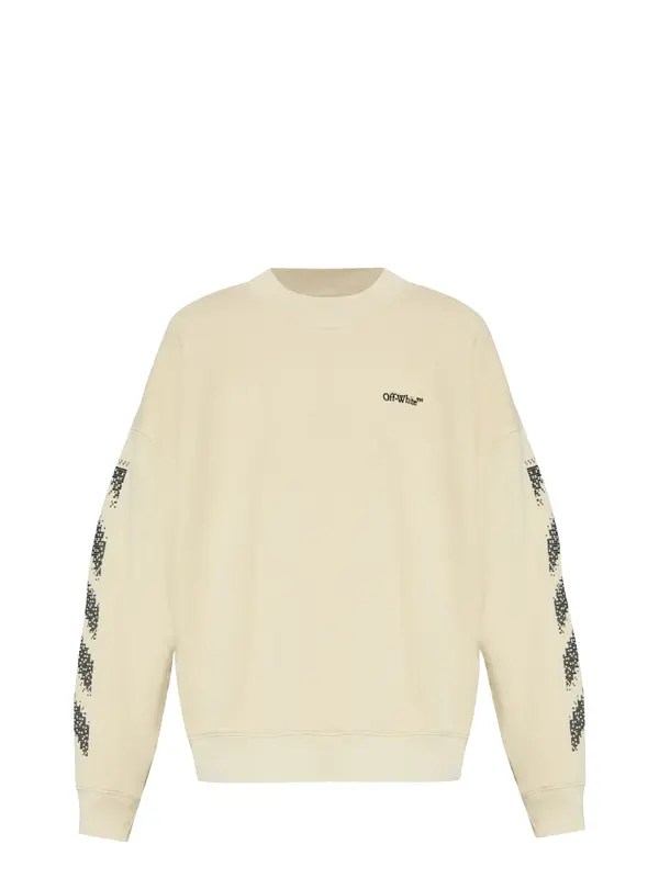 Off-White Embroidered-logo Cotton Sweatshirt - Neutrals
