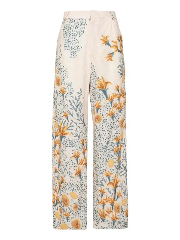 Agua Bendita Florecer Capullo Trousers - Neutrals