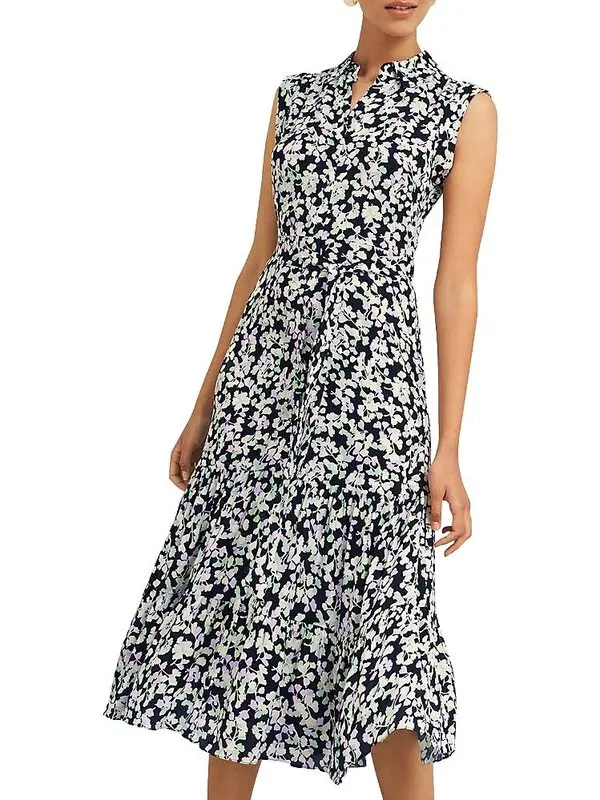 HOBBS LONDON Esme Floral Print Midi Dress - Navy Multi