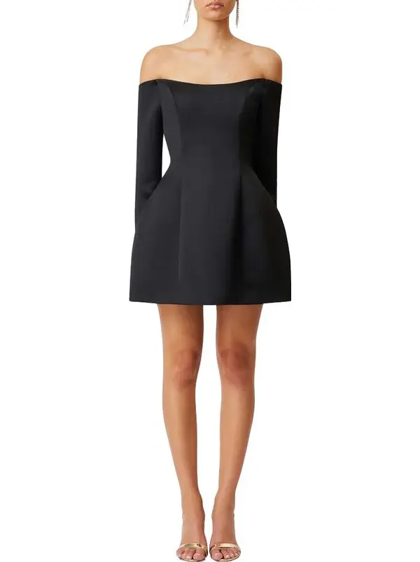 ELLIATT Vida Off-the-shoulder Mini Dress - Black