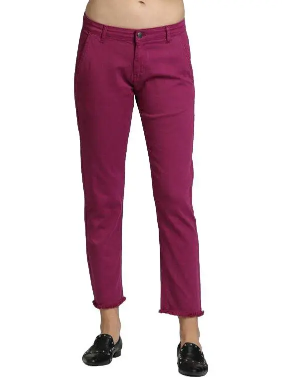 APNY Straight Leg Ankle Pants - Bordeaux