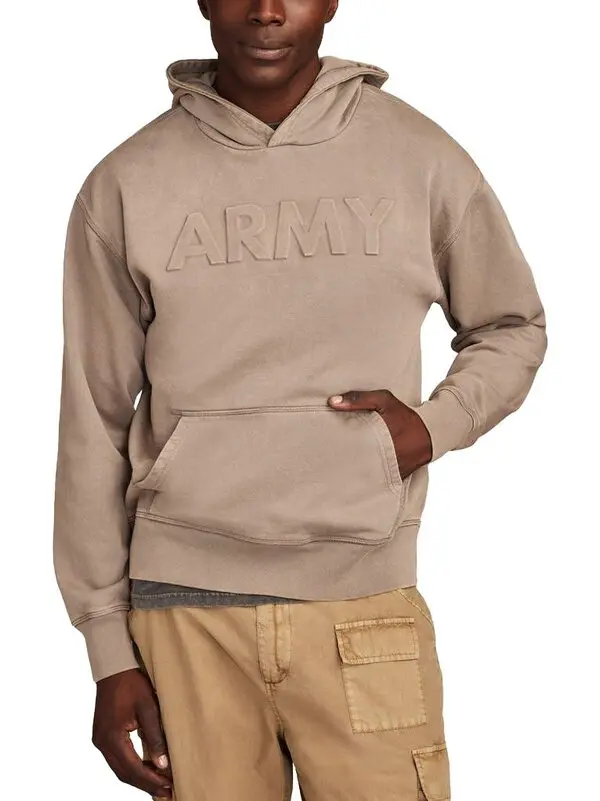 Lucky Brand Army Cotton Logo Hoodie - Frost Grey