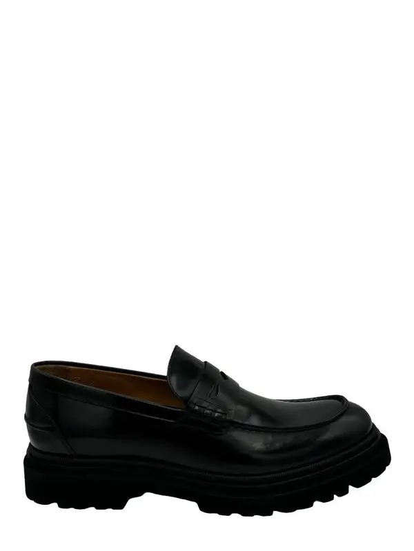 ZANONI Sabot Loafer With Lug Sole - Black