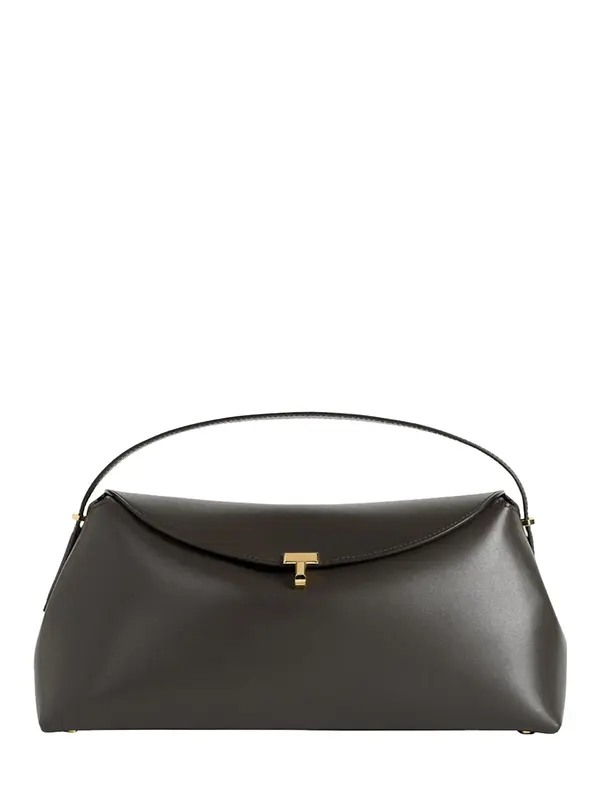 TOTEME T-lock Napa Leather Top-handle Bag - Bark