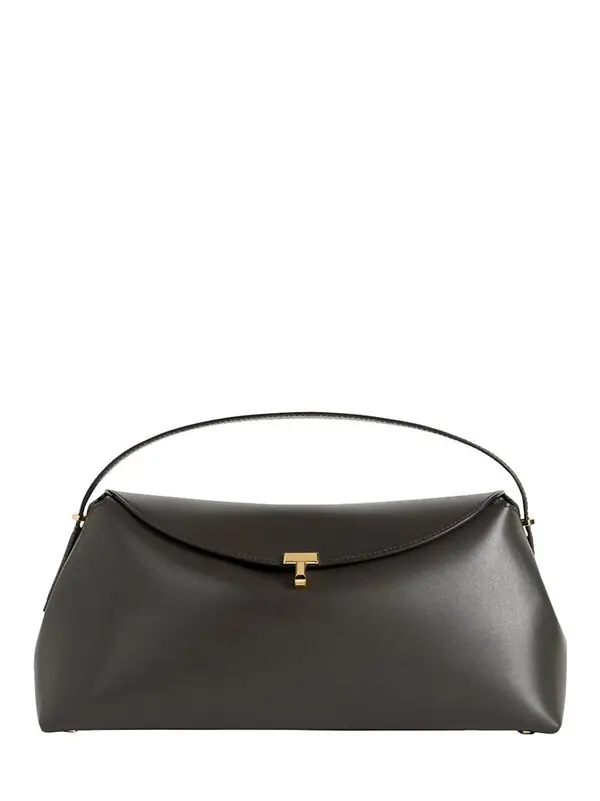 TOTEME T-lock Napa Leather Top-handle Bag - Bark
