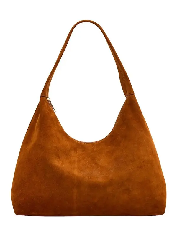 MANSUR GAVRIEL Candy Zip Suede Hobo Bag - Saddle