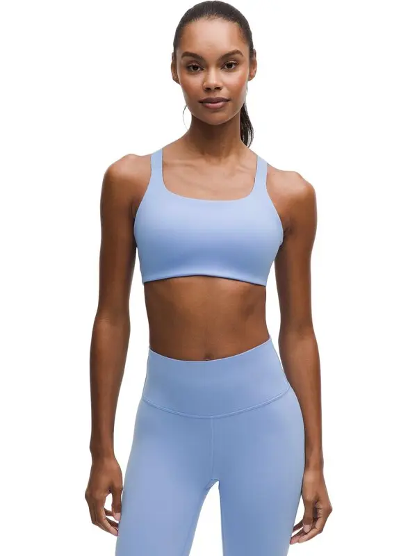 Lululemon Ultralu Square-neck Workout Bra - Sinatra Blue