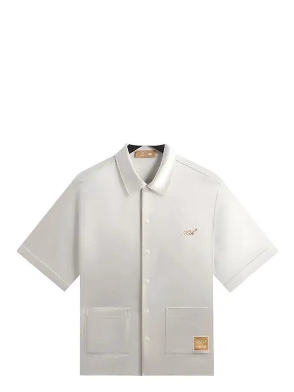 Kith Olympics Heritage Washed Satin Reade Shirt - Sandrift