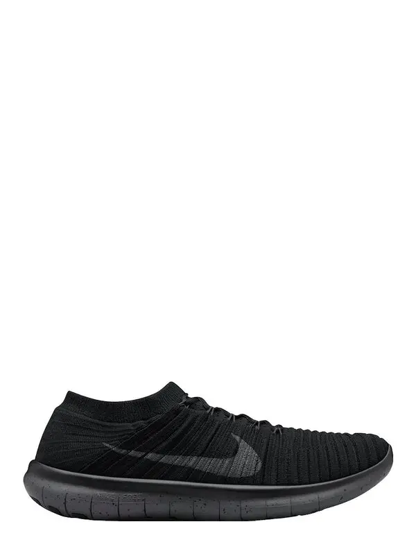 Nike Free Rn Motion Flyknit Sneakers - Black/dark Grey/volt