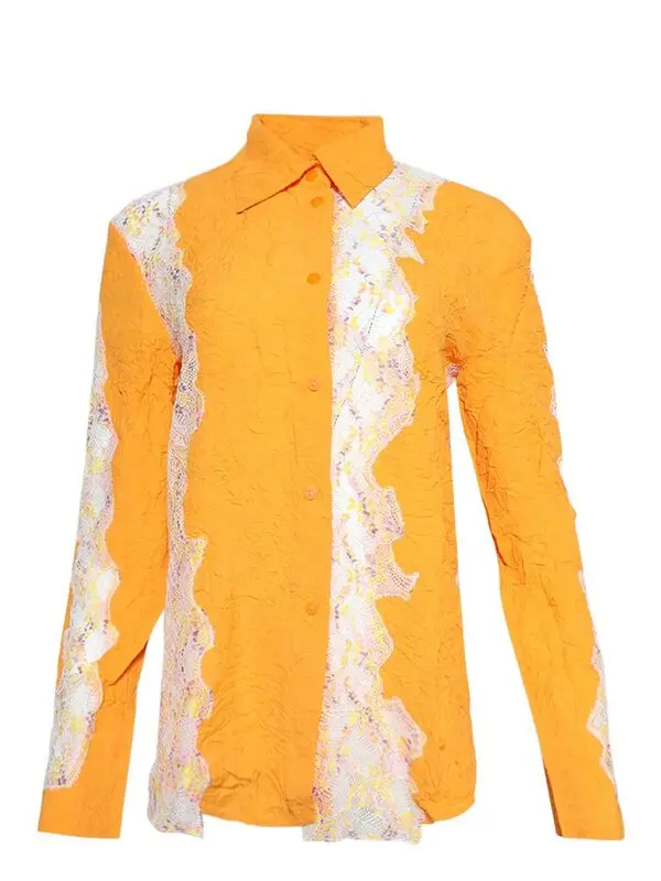 Christopher Esber Crimped Lace Shirt - Orange