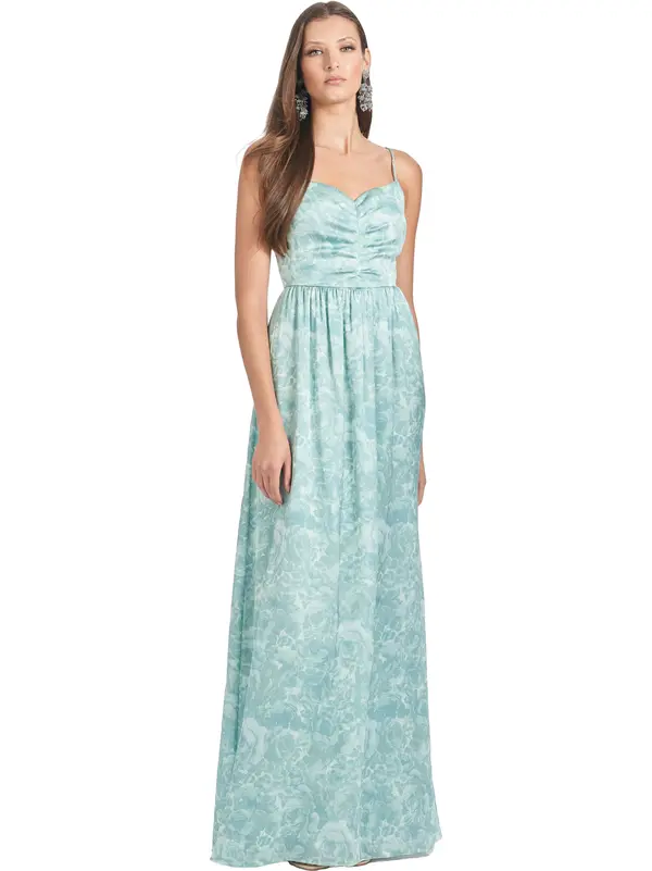 Sachin & Babi Sienna Printed Gown - Sage Painted Floral