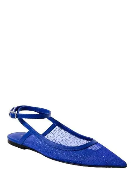 Free People Jules Glitter Mesh Flats - Bright Navy