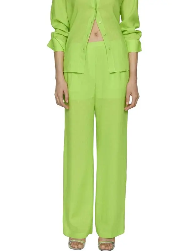 Mango Straight Leg Pants - Green