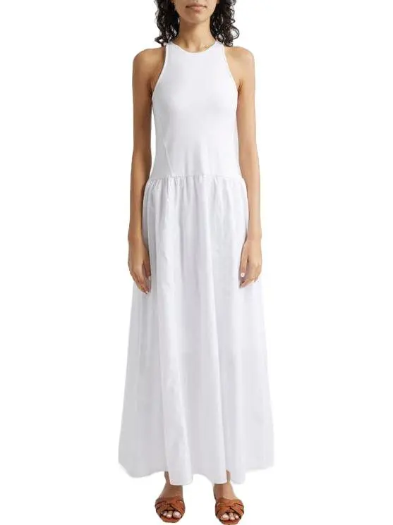 ATM Anthony Thomas Melillo Mixed Media Maxi Dress - White