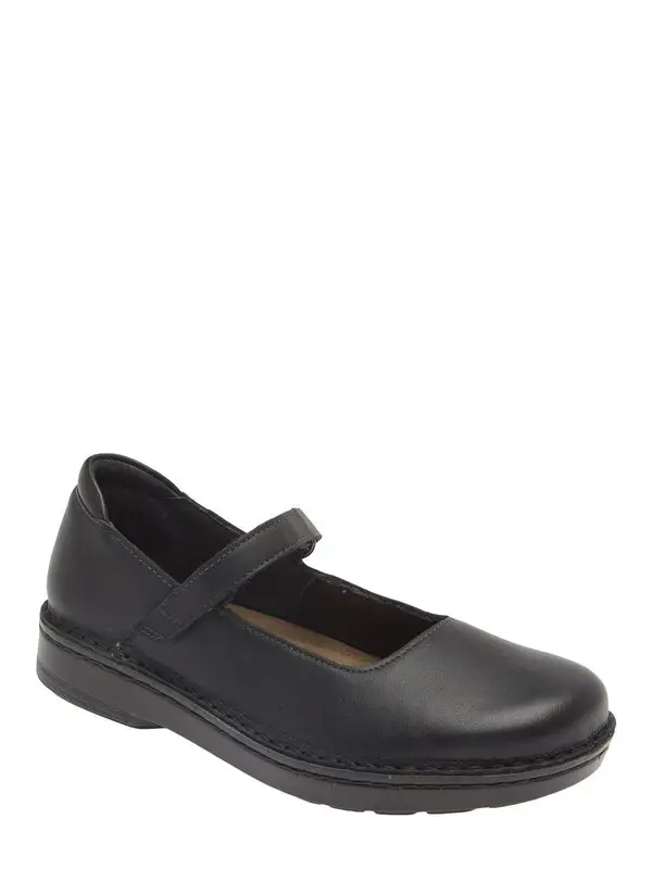 Naot Martinos Mary Jane Flat - Jet Black Leather