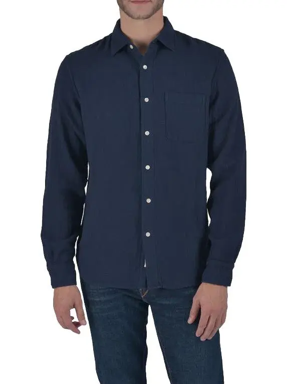 HIROSHI KATO The Ripper Waffle Double Gauze Button-up Shirt - Navy