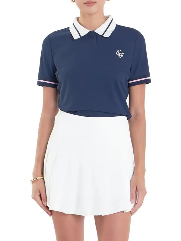 English Factory Sports Club Colorblock Polo - Navy