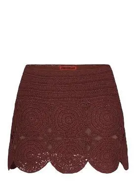 SIMONMILLER Crochet Beep Beep Mini Skirt - Choco Brown