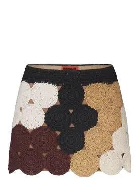 SIMONMILLER Crochet Beep Beep Mini Skirt - Earth Tone Combo