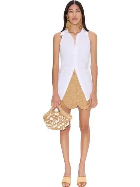 SIMONMILLER Crochet Beep Beep Mini Skirt - Natural