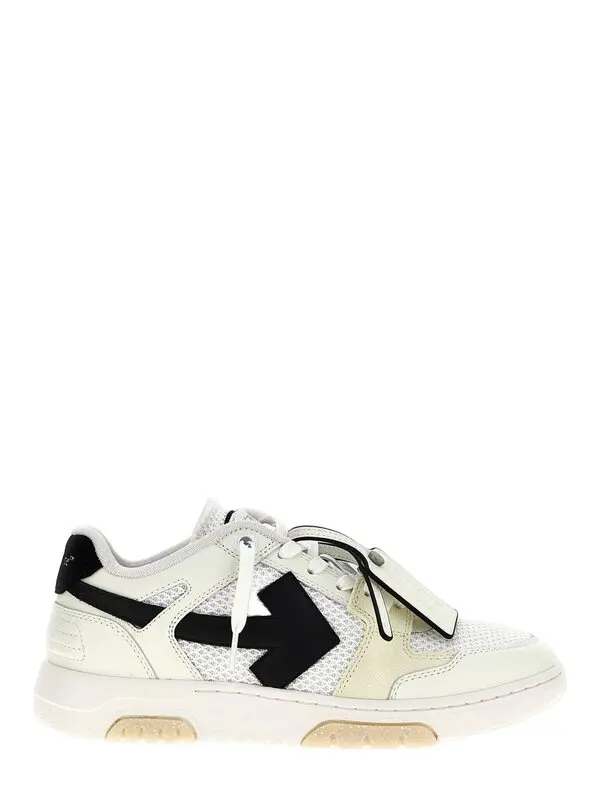 Off-White Out Of Office Leather And Mesh Sneakers - White 1