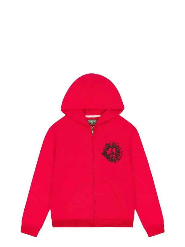 DENIM TEARS Denim University Zip Hoodie - Red
