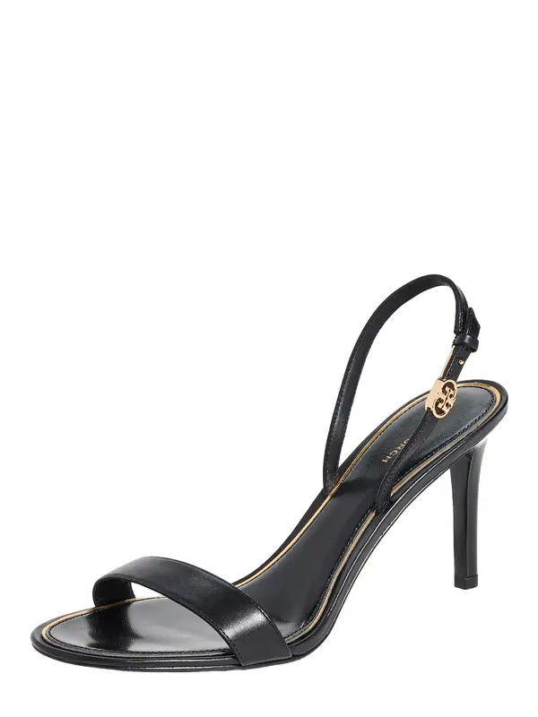 Tory Burch Double T Buckle Heel Sandals 85mm - Perfect Black