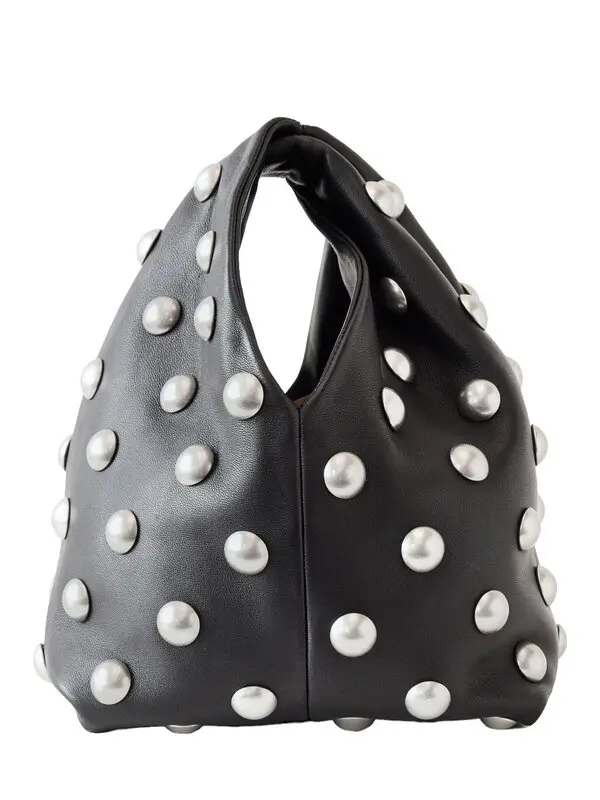 A.L.C. Simone Studded Lambskin Bag - Black/silver