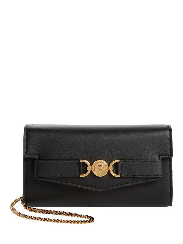Versace Medusa '95 Leather Crossbody Bag - Black-versace Gold