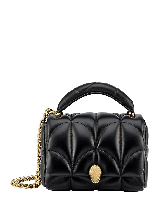 BVLGARI Serpenti Sugarloaf Small Leather Shoulder Bag - Black