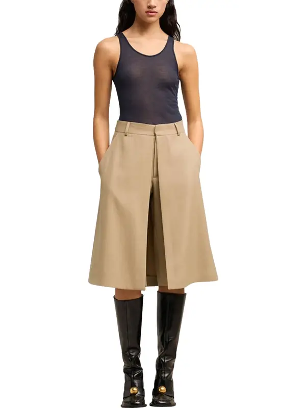 AMI Paris Paneled Knee-length Shorts - Neutrals