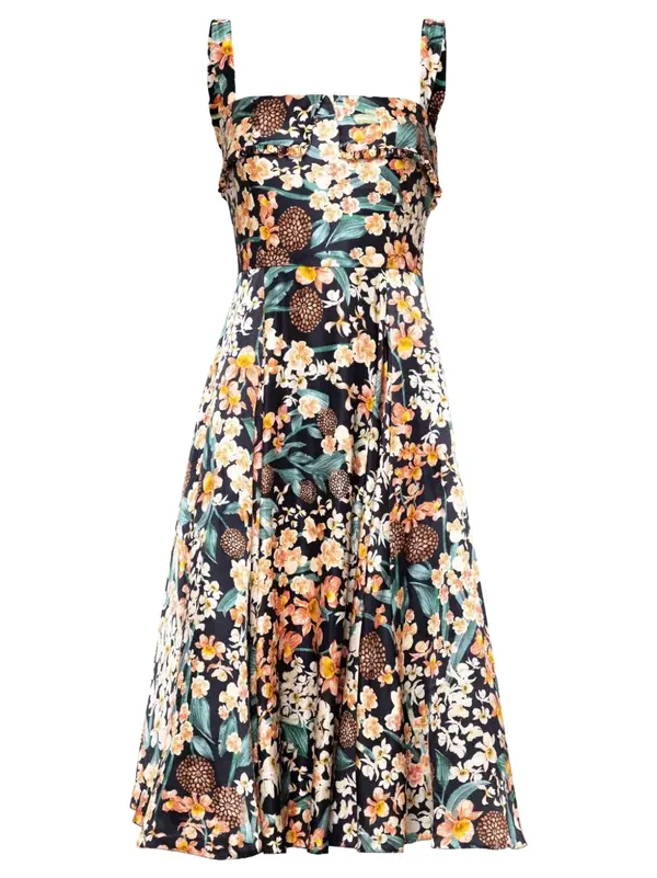 Agua Bendita Bocaccio Floral Dress - Black