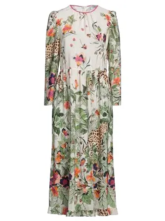 Red Valentino Floral-print Midi Dress - Beige