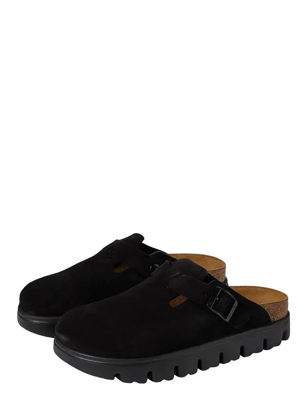 BIRKENSTOCK Boston Chunky Suede Clogs - Black