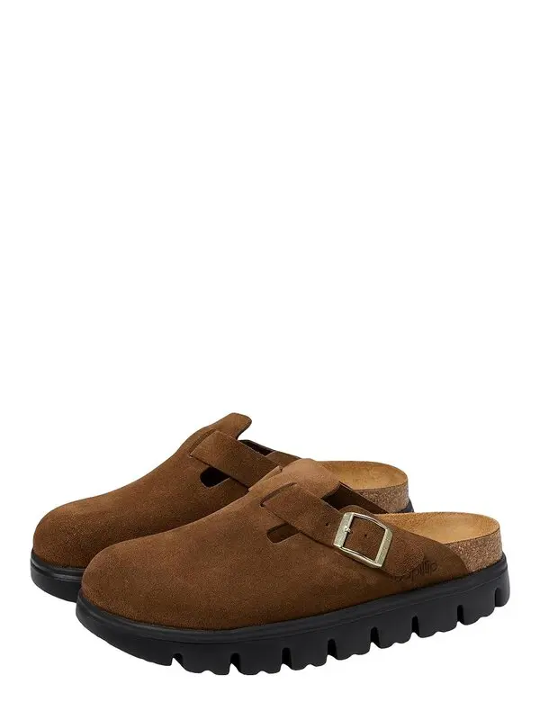 BIRKENSTOCK Boston Chunky Clog Suede Sandals - Brown