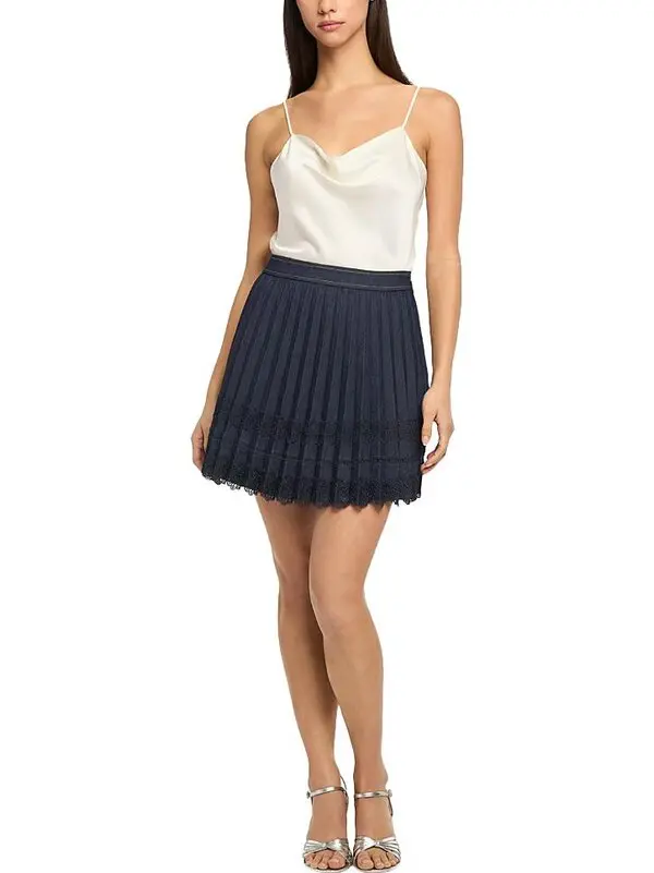 Cinq À Sept Laney Pleated Mini Skirt - Indigo/navy