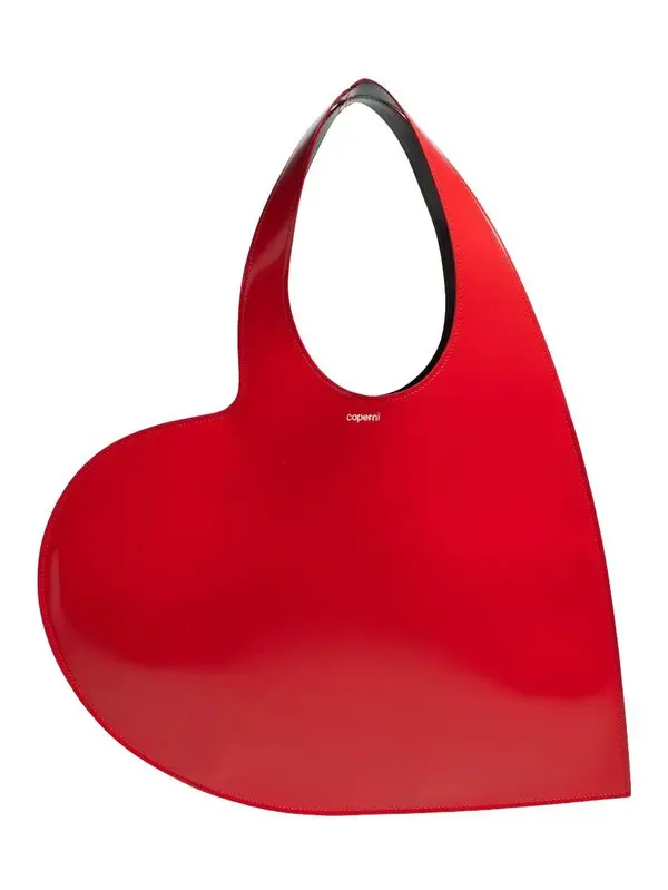 Coperni Heart Glossy Leather Tote - Red