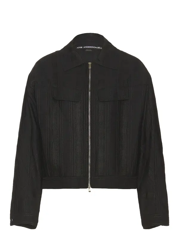 Andersson Bell Fabrian Sheer Zip Up Jacket - Black