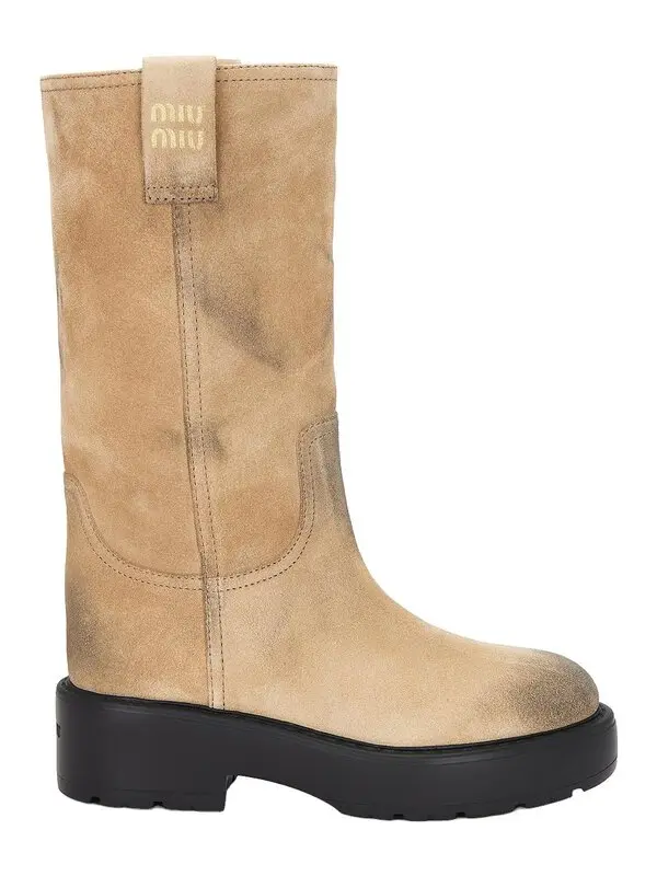Miu Miu Suede Boots - Deserto